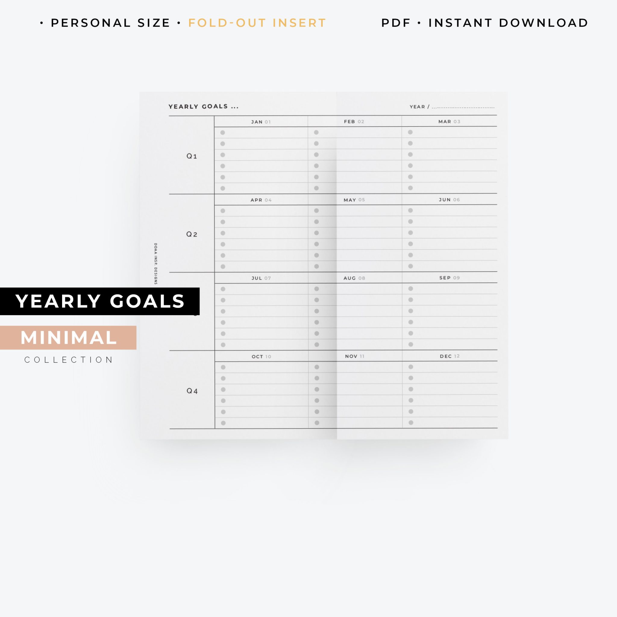 Fold out – Yearly goals – Minimal collection – Doaa inspiring Designs