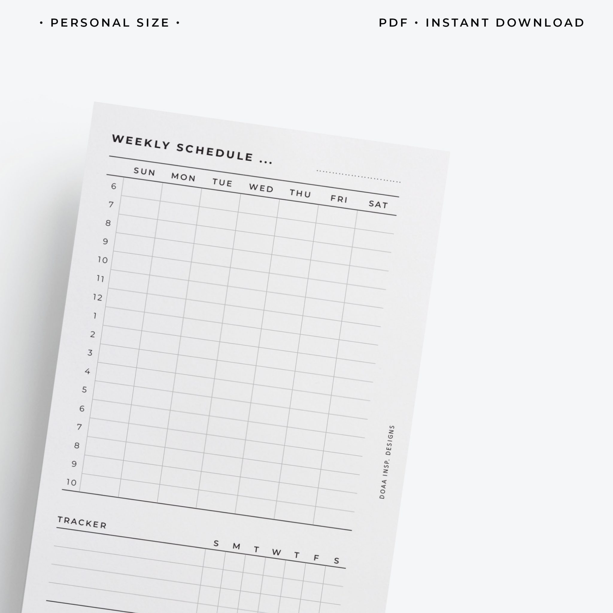 Weekly Schedule +Tracker – Minimal – Doaa inspiring Designs