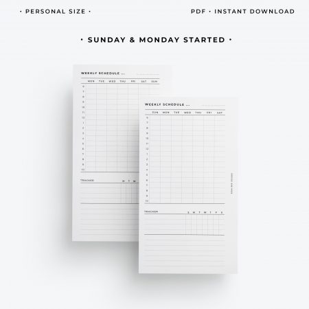 Weekly Schedule +Tracker – Minimal – Doaa inspiring Designs