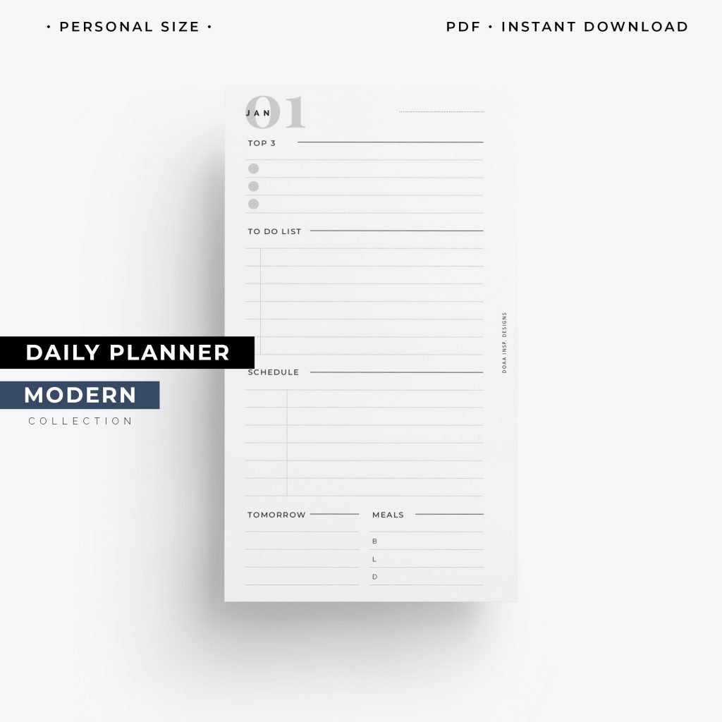 Daily planner printable – Modern Collection – Doaa inspiring Designs
