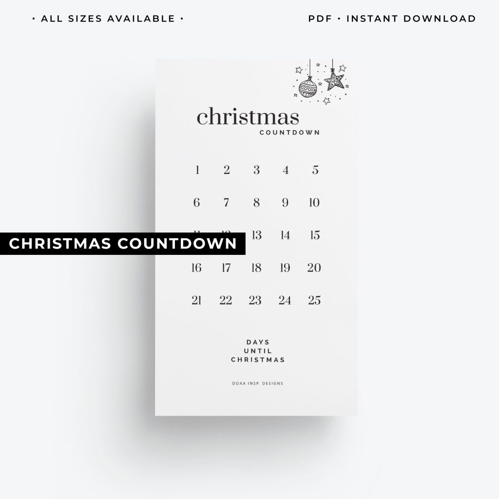 Freebie – Christmas Countdown – Doaa inspiring Designs