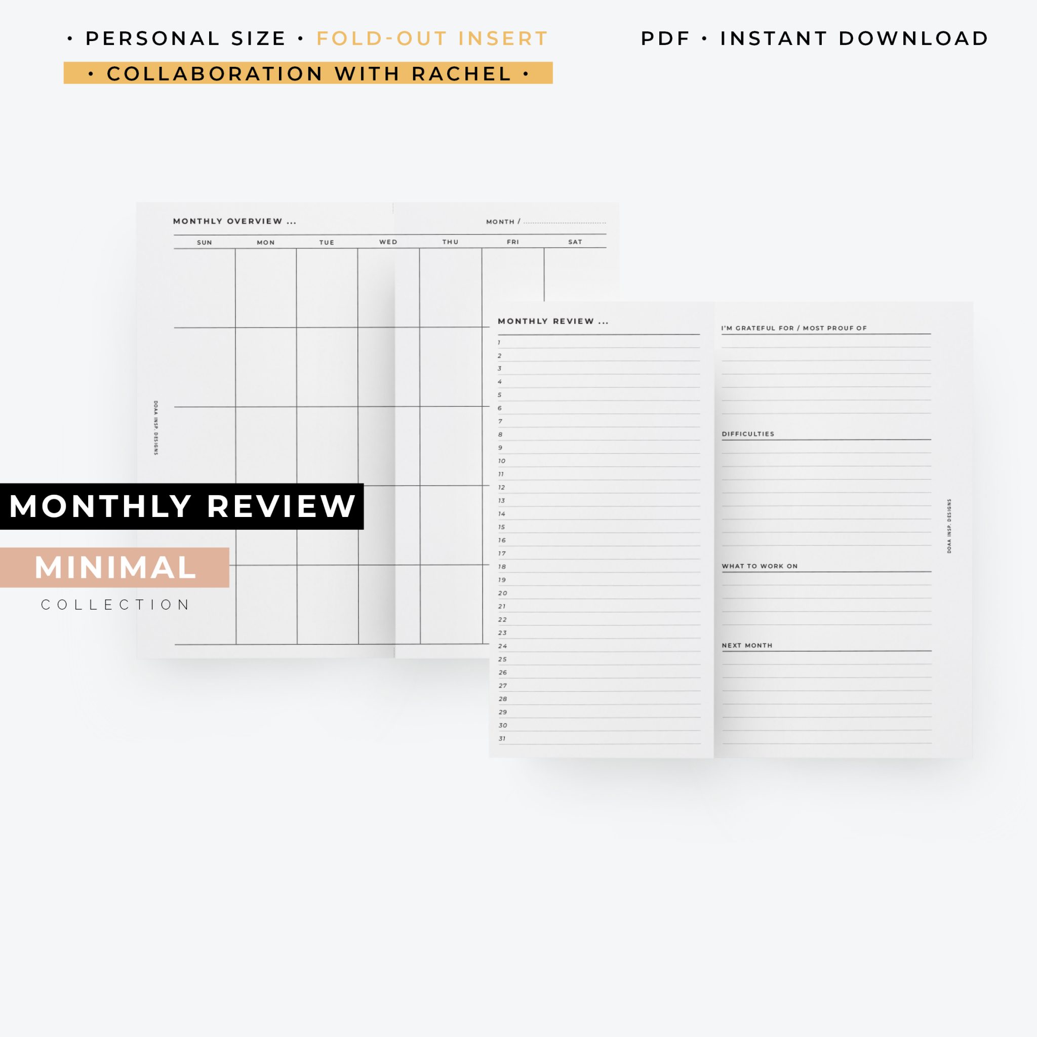 Fold out – Yearly goals – Minimal collection – Doaa inspiring Designs