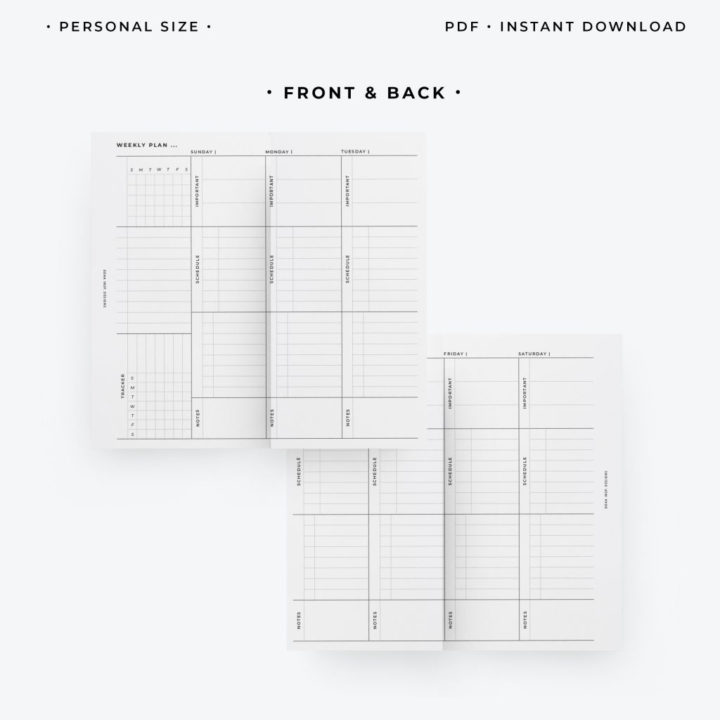 Foldout Vertical Weekly planner – Collab with Steph- Minimal – Doaa ...