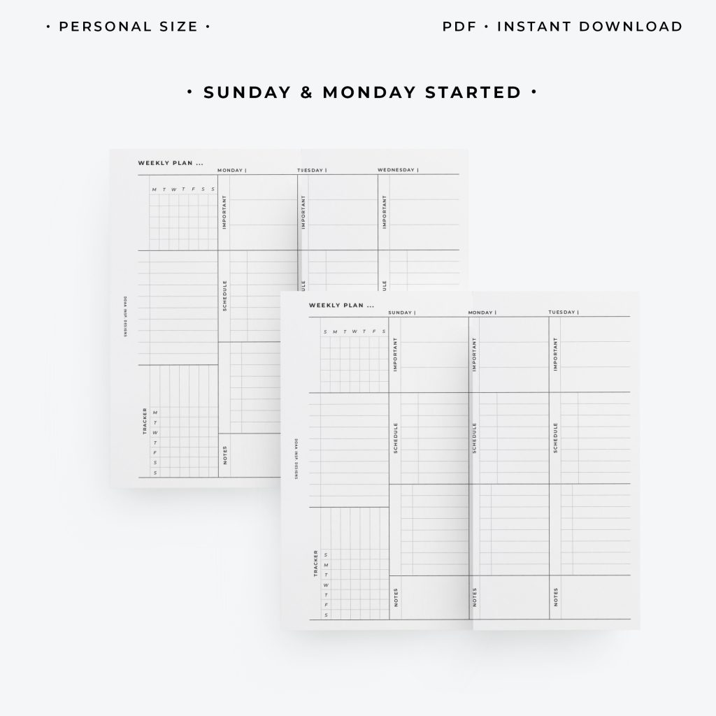 Foldout Vertical Weekly planner – Collab with Steph- Minimal – Doaa ...