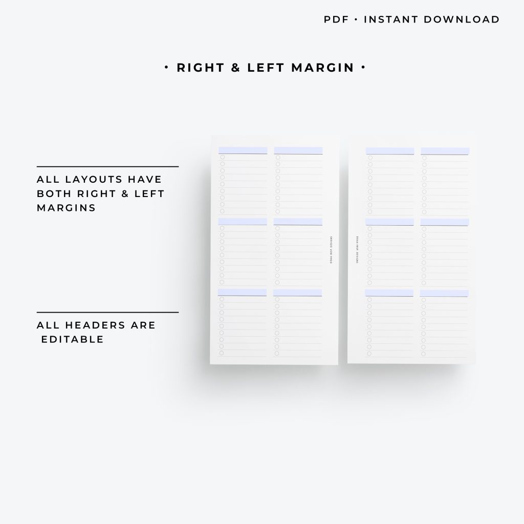 Fillable Lists Bundle – 16 Layouts – Minimal – Doaa inspiring Designs