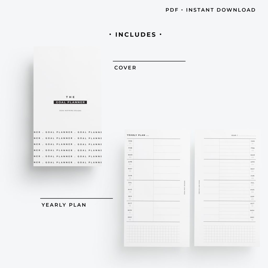 Goal Setting Planner Kit – Minimal collection – Doaa inspiring Designs