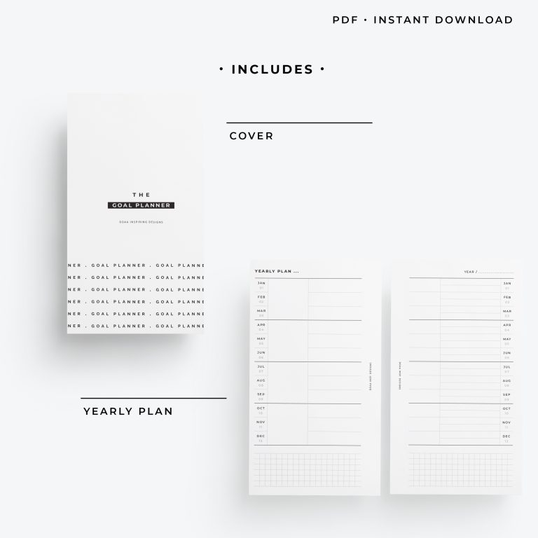 Goal Setting Planner Kit – Minimal collection – Doaa inspiring Designs