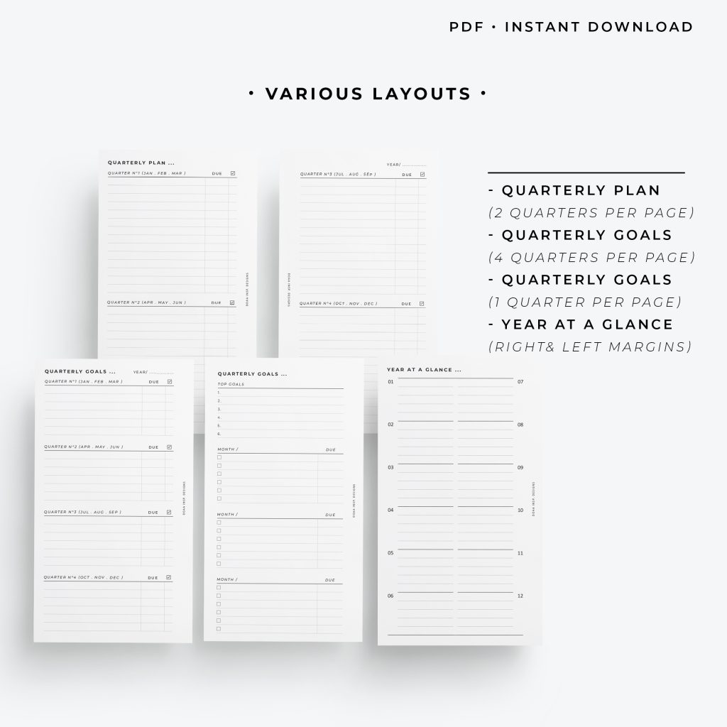 Goal Setting Planner Kit – Minimal collection – Doaa inspiring Designs