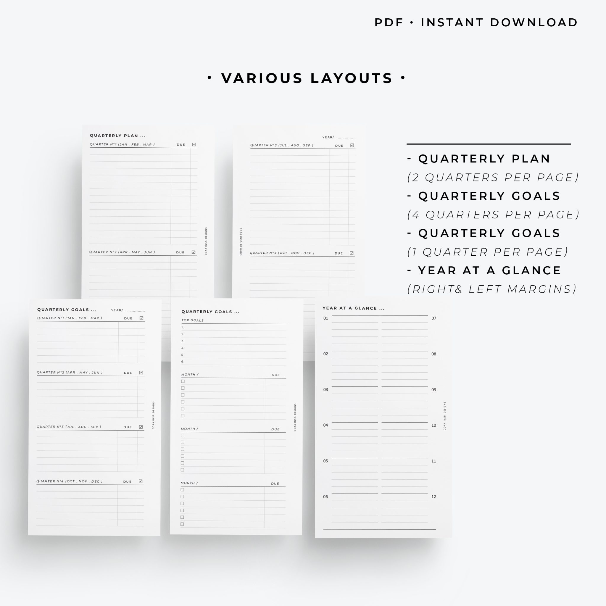 Goal Setting Planner Kit – Minimal collection – Doaa inspiring Designs