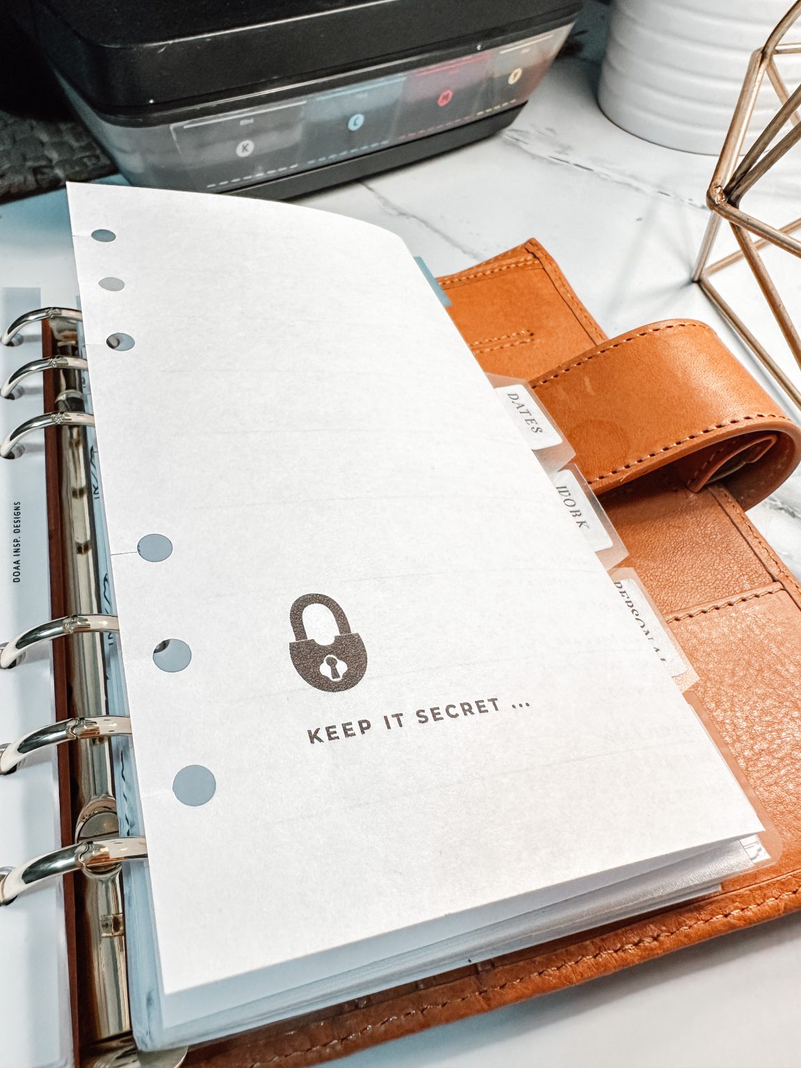 Freebie – Foldout Password Keeper – Closed – Doaa inspiring Designs